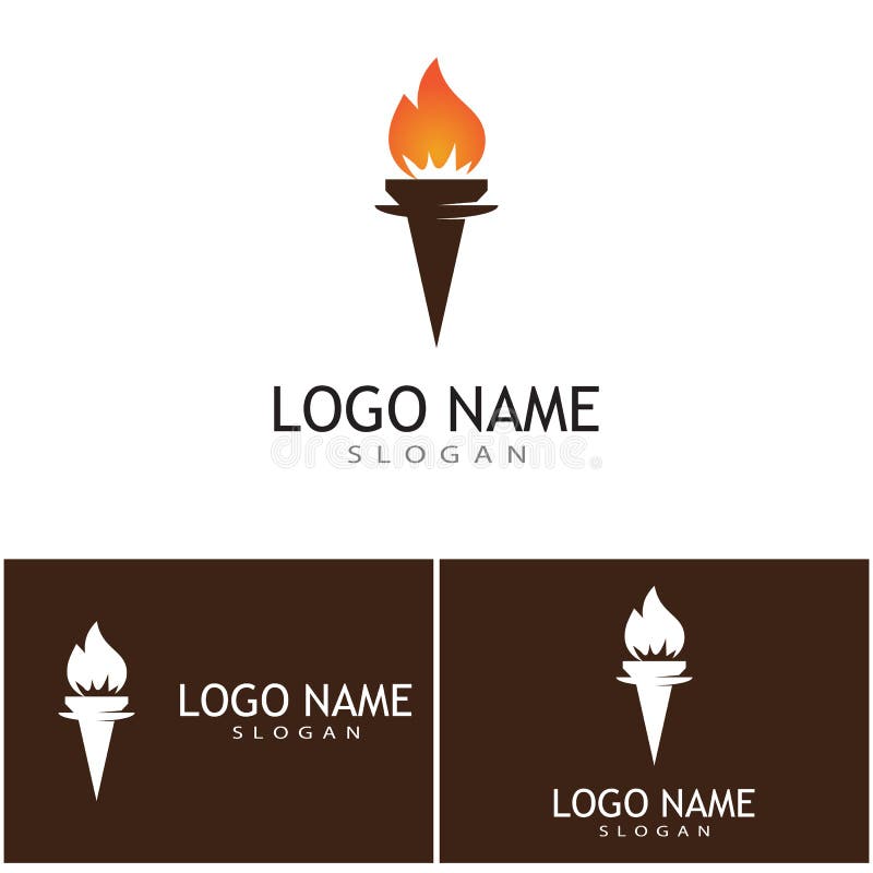 Torch with Flame Logo Vector Illustration Design Stock Vector ...