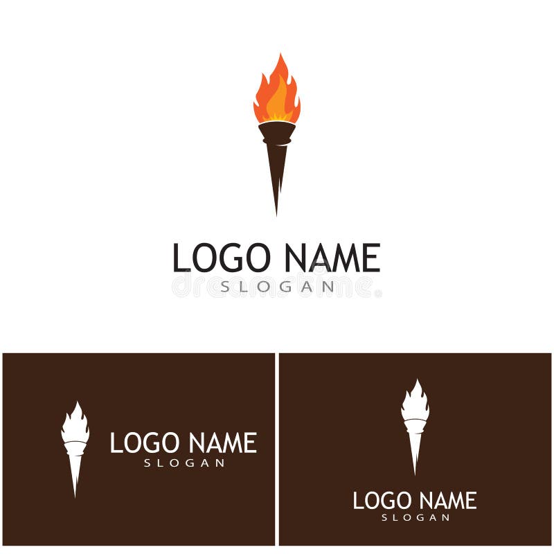 Torch with Flame Logo Vector Illustration Design Stock Vector ...
