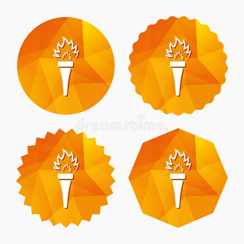 Torch Flame Sign Icon. Fire Symbol. Stock Illustration - Illustration ...