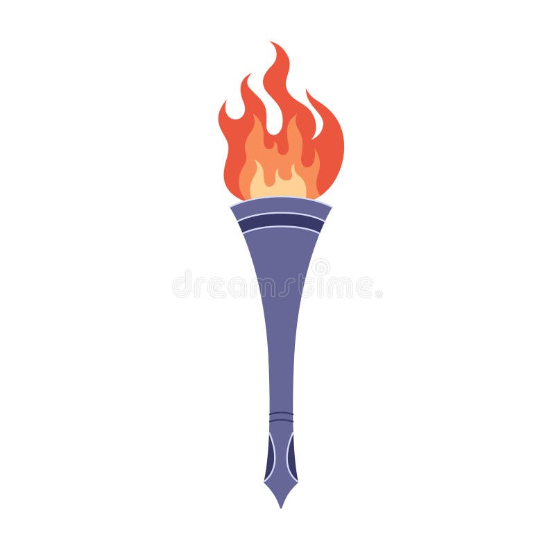 Torch with Flame. Symbol of Competition Victory. Vector Illustration in ...