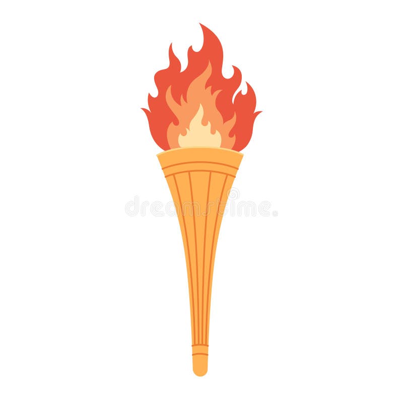 Torch with Flame. Symbol of Competition Victory. Vector Illustration in ...