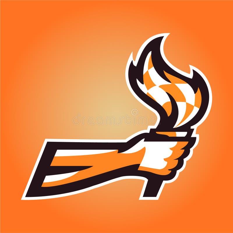 Torch Logo Design stock vector. Illustration of isolated - 123737403