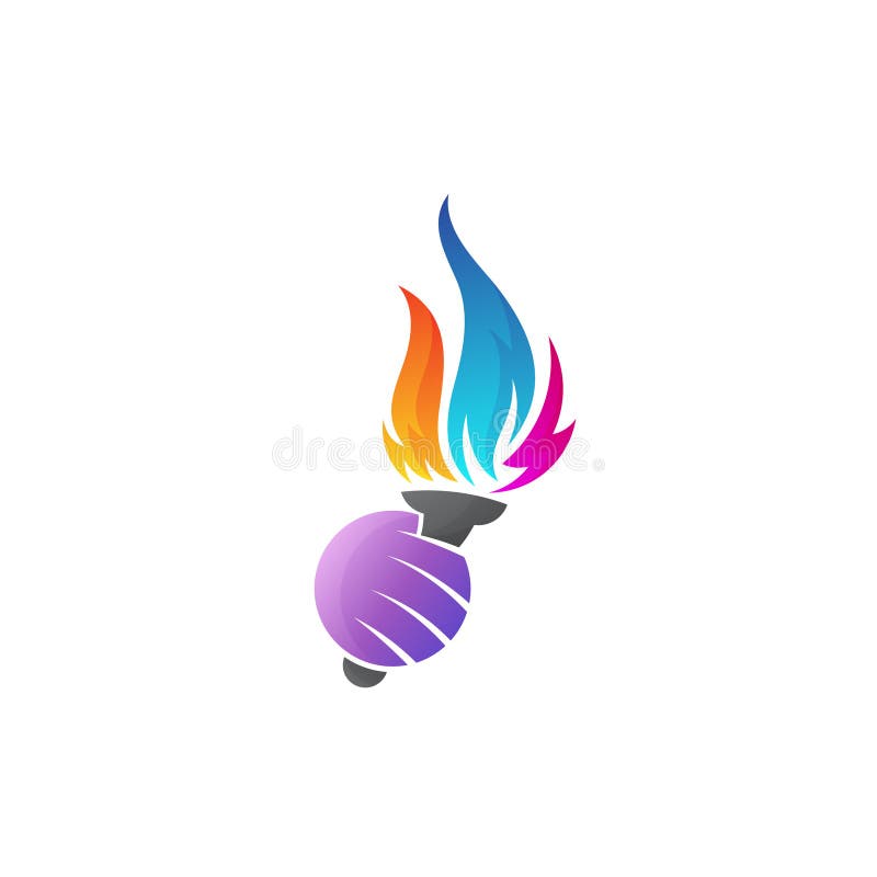 Torch Icon, Abstract Fire Logo and Sport Design Vector Stock Vector ...