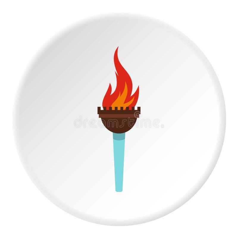 Torch icon circle stock vector. Illustration of isolated - 95328998