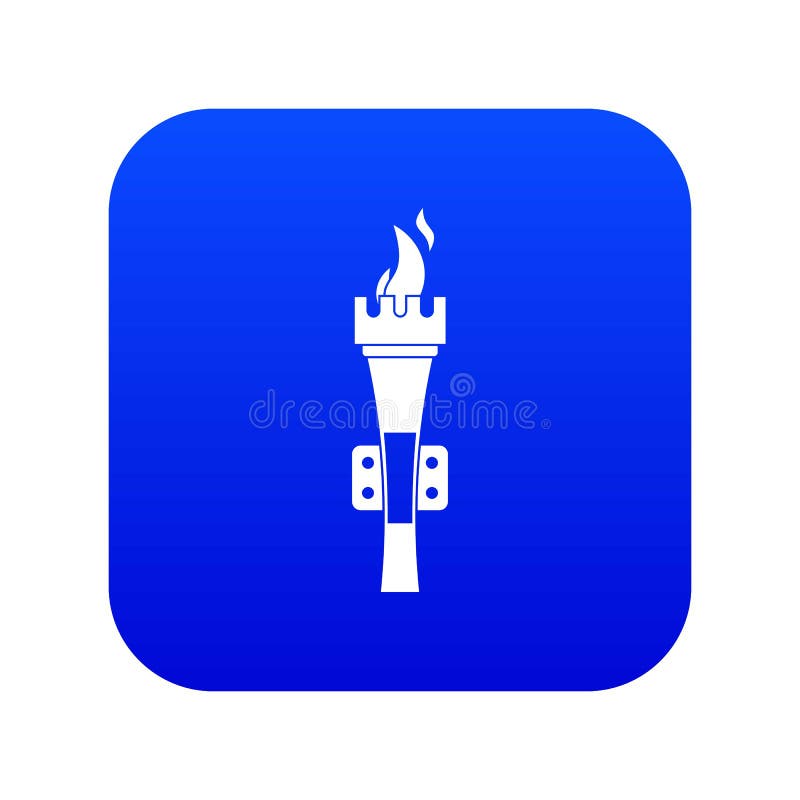 Torch icon digital blue stock vector. Illustration of flame - 147205919