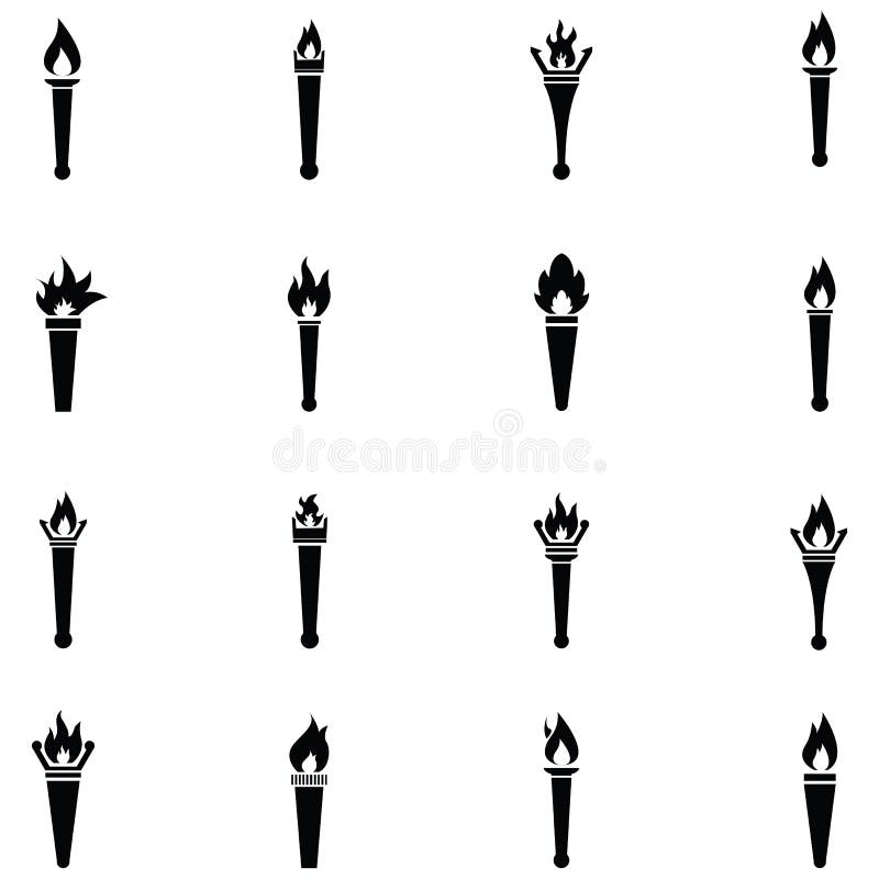 Torch icon set stock vector. Illustration of icon, winner - 120573046