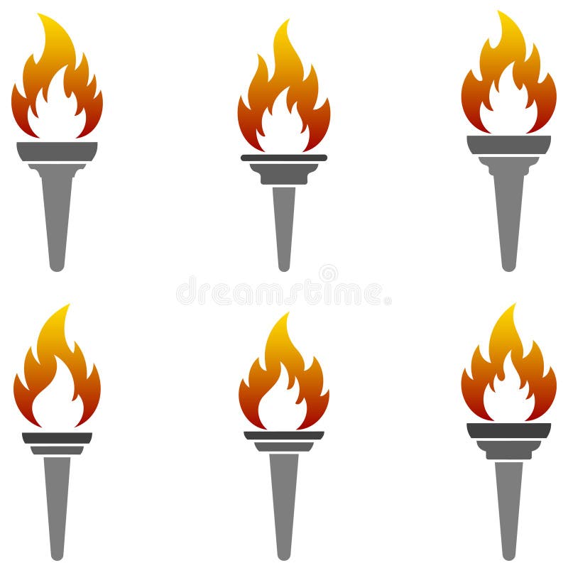 Torch Icon. Set of Colored Torch Icons Stock Illustration ...