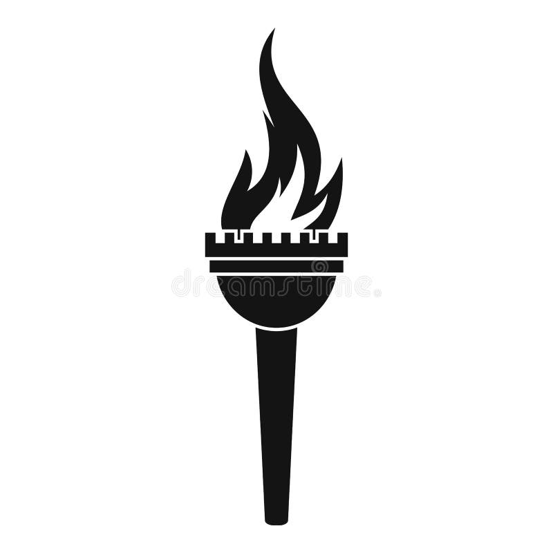 Torch icon, simple style stock vector. Illustration of flare - 86386002