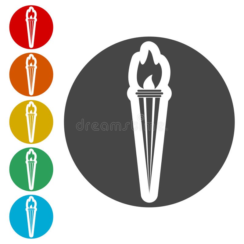 Torch icon stock vector. Illustration of badge, medieval - 184002696