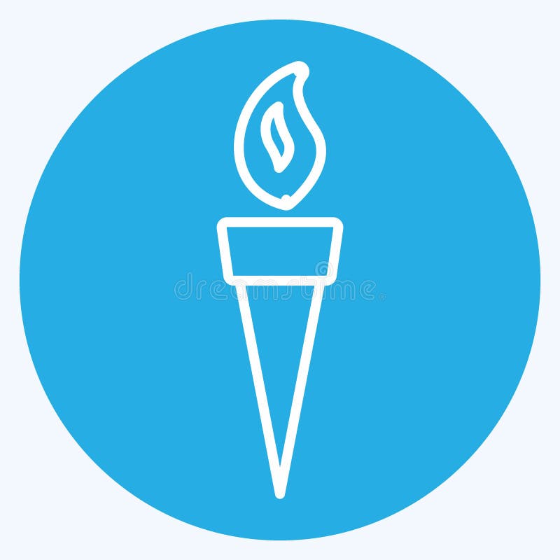 Torch Icon in Trendy Blue Eyes Style Isolated on Soft Blue Background ...