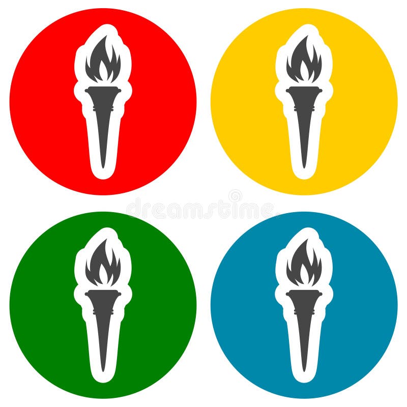 Torch icons set stock vector. Illustration of flaming - 102680604
