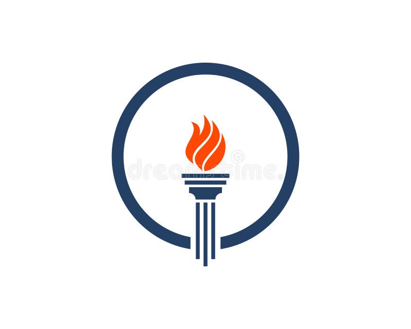Torch Inside in the Blue Circle Stock Vector - Illustration of circle ...