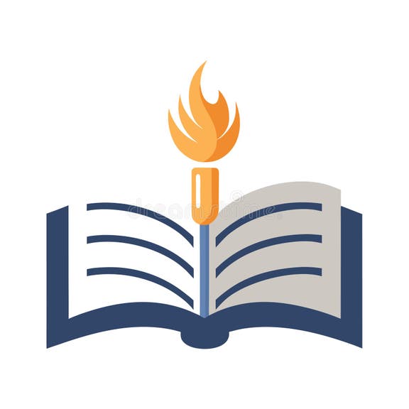 Torch of Knowledge: an Open Book with a Symbolic Flame of Education ...