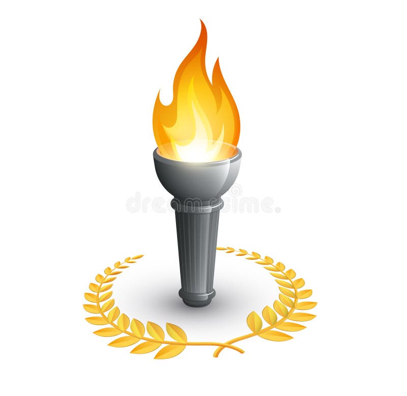 Torch Symbol With Laurel Wreath Stock Illustration - Illustration of ... Torch Symbol With Laurel Wreath Stock Illustration - Illustration of ...