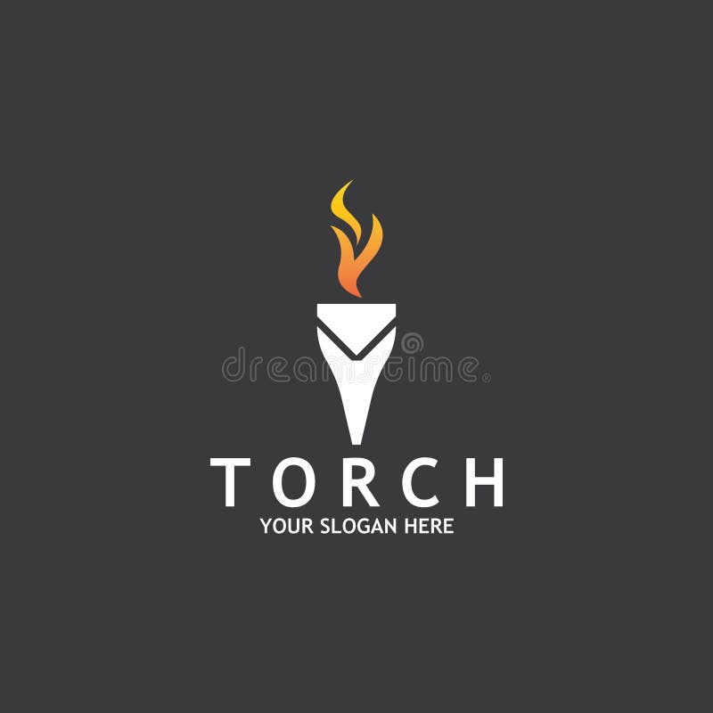 Torch Light Vector Logo Design Template Stock Illustration ...