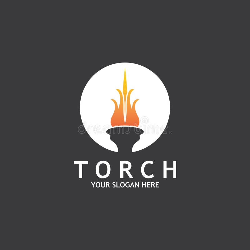 Torch Light Vector Logo Design Template Stock Illustration ...