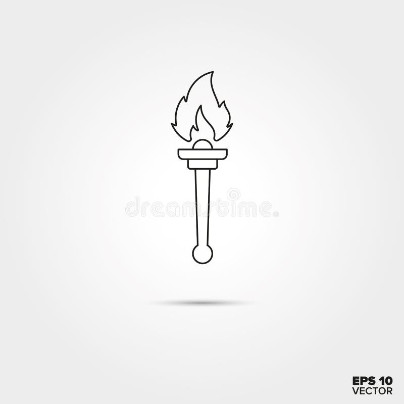 Torch Line Icon stock vector. Illustration of outline - 189784805