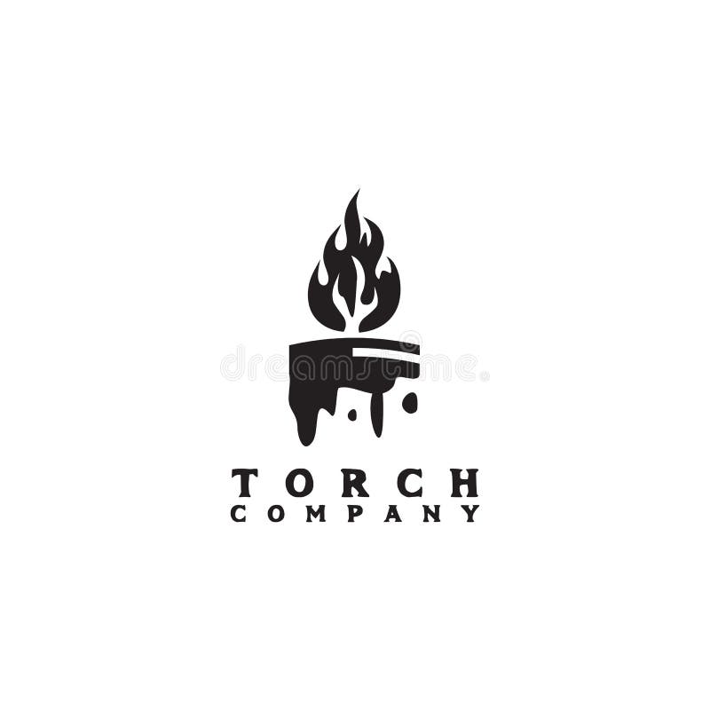 Torch Logo Design Vector Template Stock Vector - Illustration of ...
