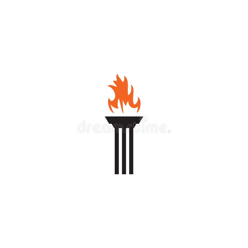 Torch Logo Design Vector Template Stock Vector - Illustration of font ...