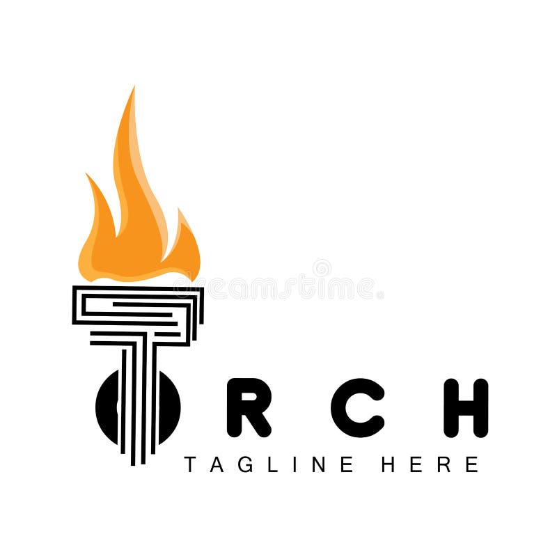 Torch Logo, Fire Design, Letter Logo, Product Brand Icon Stock Vector ...