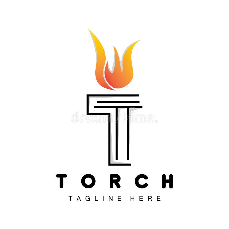 Torch Logo, Fire Design, Letter Logo, Product Brand Icon Stock Vector ...