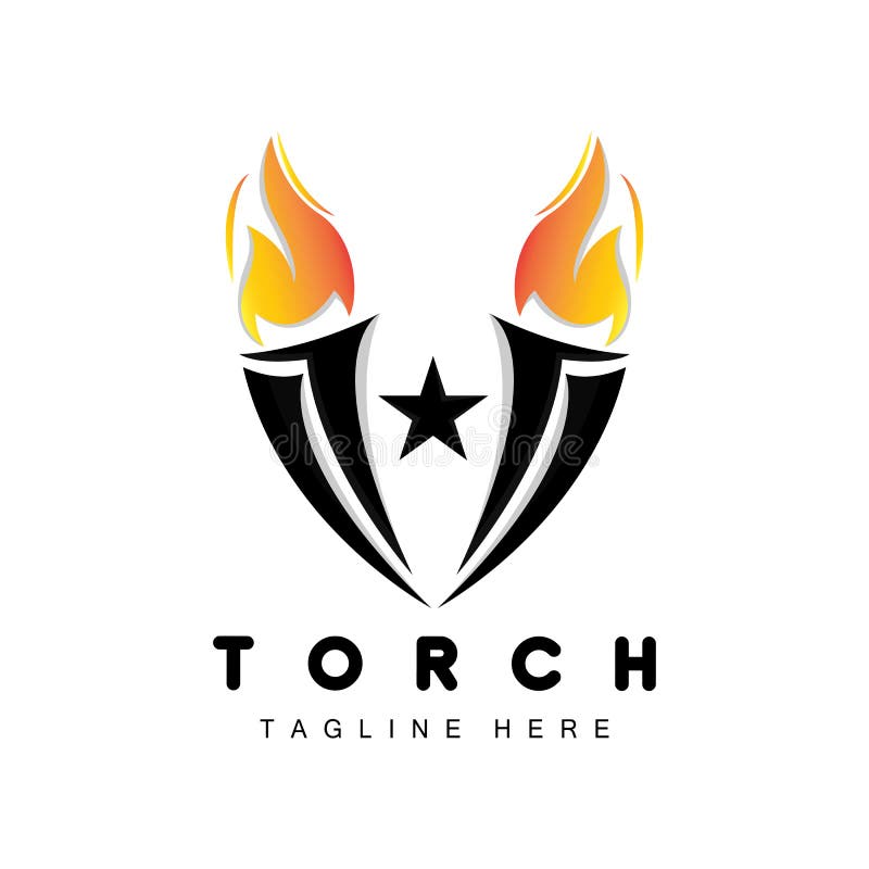 Torch Logo, Fire Design, Letter Logo, Product Brand Icon Stock Vector ...