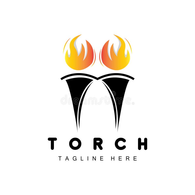 Torch Logo, Fire Design, Letter Logo, Product Brand Icon Stock Vector ...