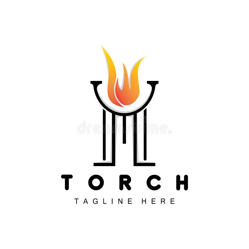 Torch Logo, Fire Design, Letter Logo, Product Brand Icon Stock Vector ...