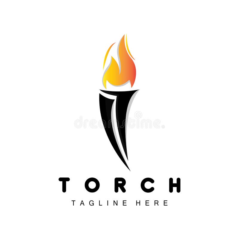 Torch Logo, Fire Design, Letter Logo, Product Brand Icon Stock Vector ...
