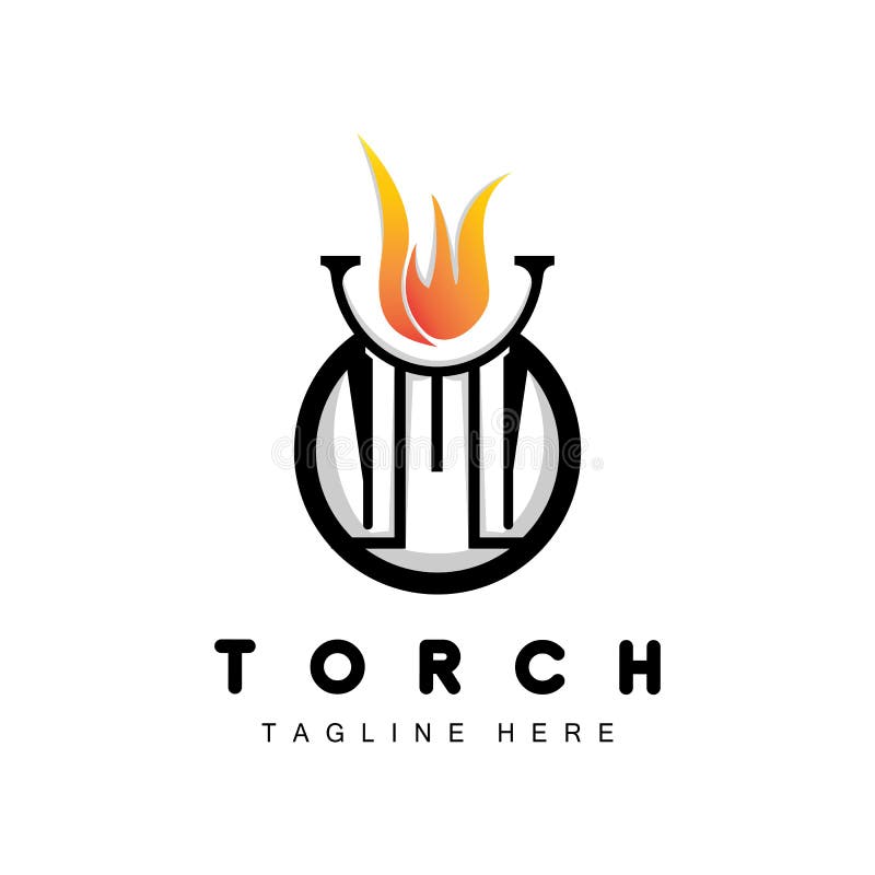 Torch Logo, Fire Design, Letter Logo, Product Brand Icon Stock Vector ...