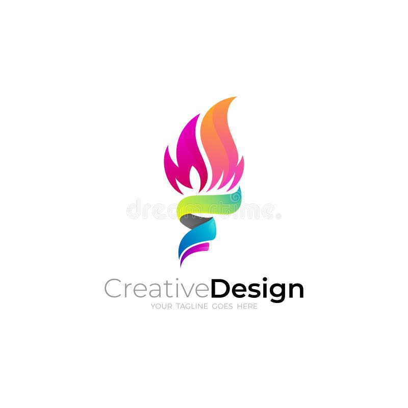 Torch Logo with Full Color Display. Sport Icon Template Stock Vector ...