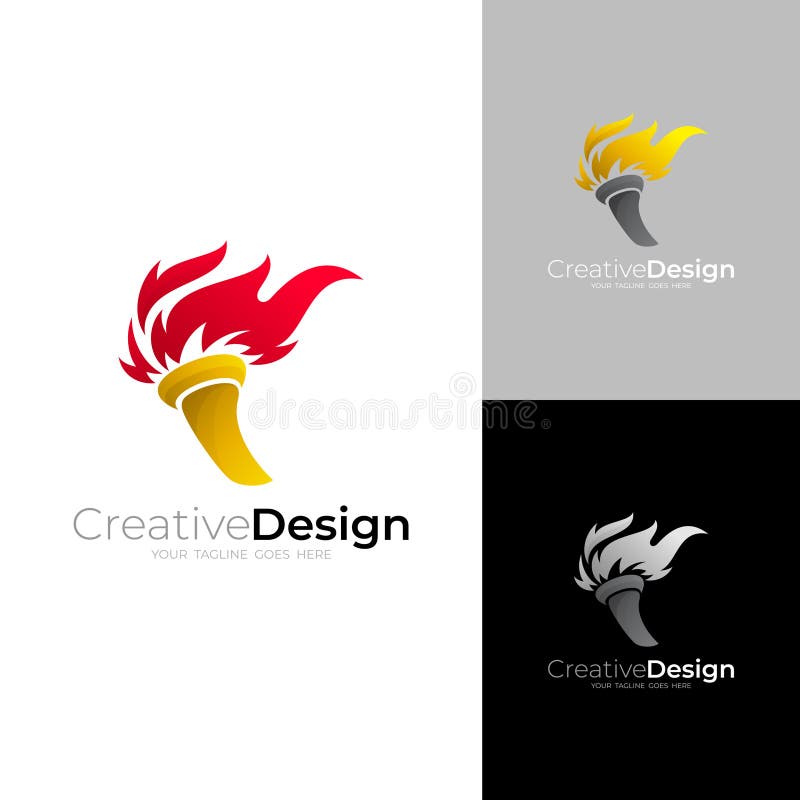 Torch Logo with Full Color Display. Sport Icon Template Stock Vector ...
