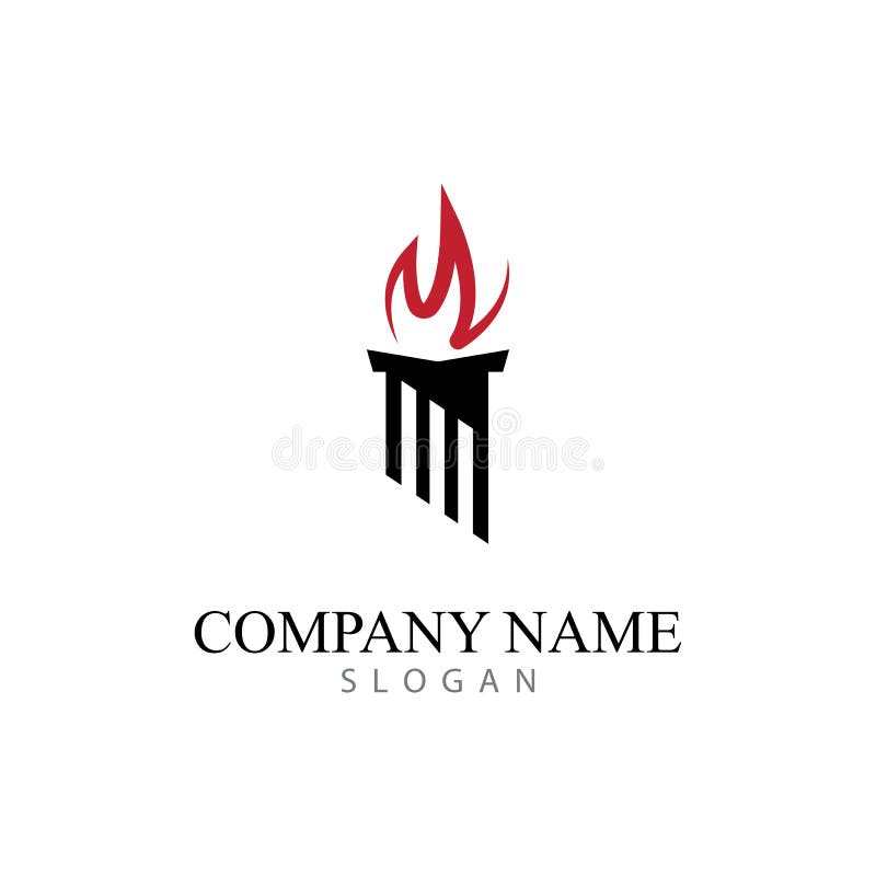 Torch Logo Icon with Concept Vector Illustration Template Stock Vector ...