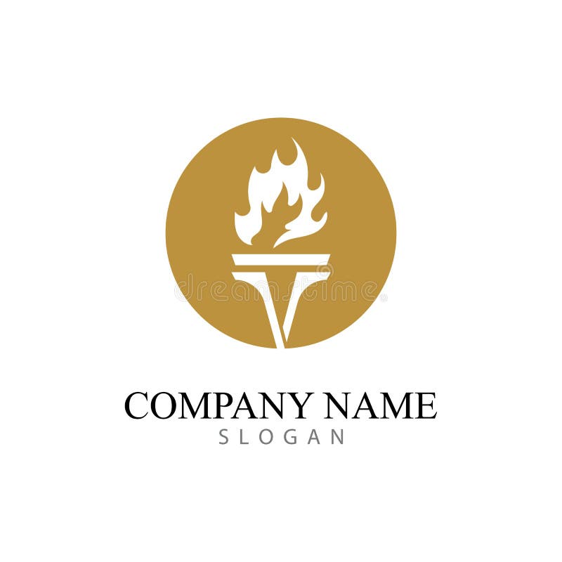 Torch Logo Icon with Concept Vector Illustration Template Stock Vector ...