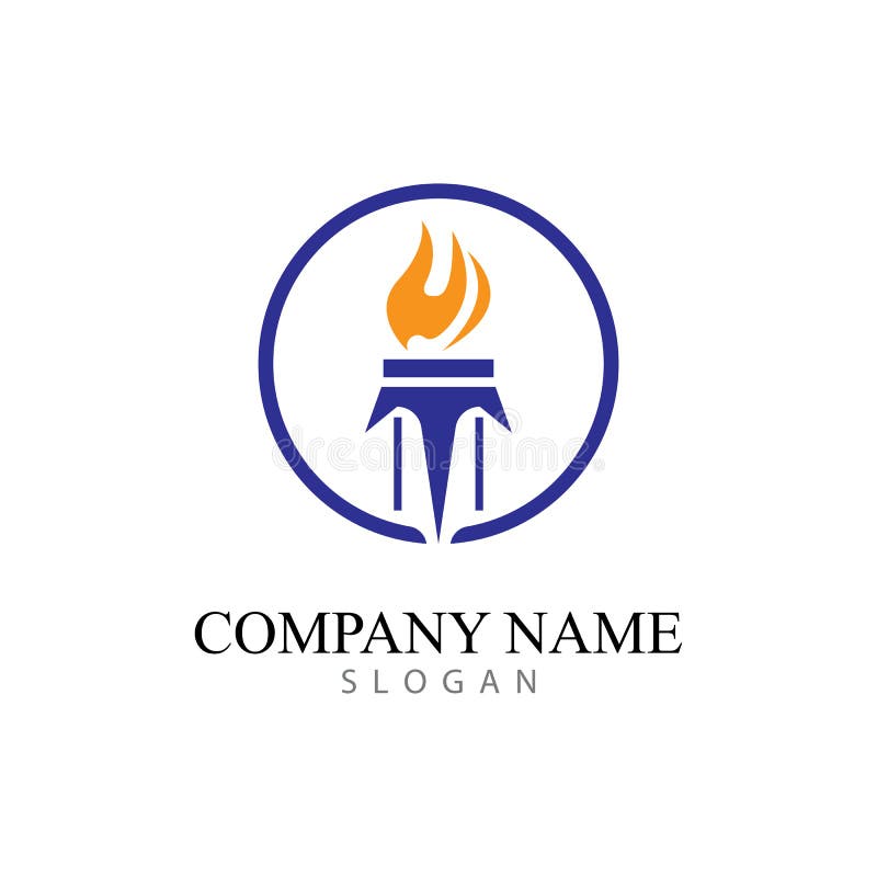 Torch Logo Icon with Concept Vector Illustration Template Stock Vector ...