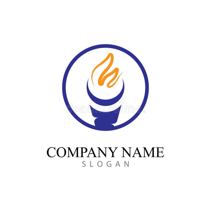 Torch Logo Icon with Concept Vector Illustration Template Stock Vector ...
