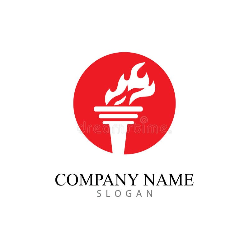 Torch Logo Icon with Concept Vector Illustration Template Stock Vector ...