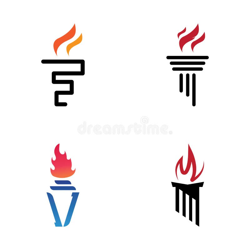 Torch Logo Icon with Concept Vector Illustration Template Stock Vector ...