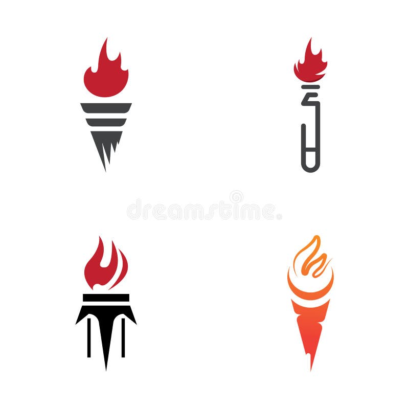 Torch Logo Icon with Concept Vector Illustration Template Stock Vector ...