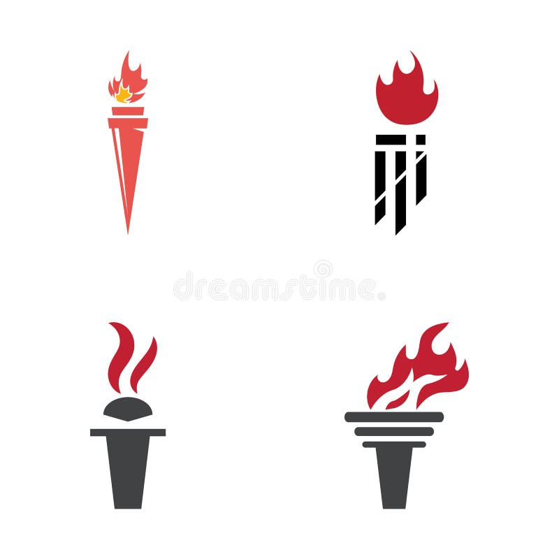 Torch Logo Icon with Concept Vector Illustration Template Stock Vector ...