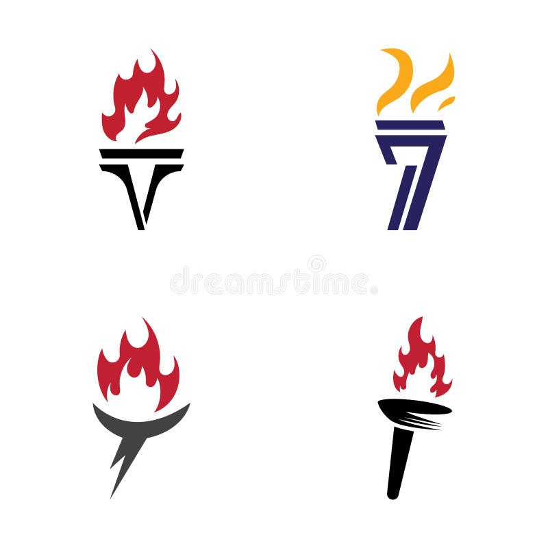 Torch Logo Icon with Concept Vector Illustration Template Stock Vector ...
