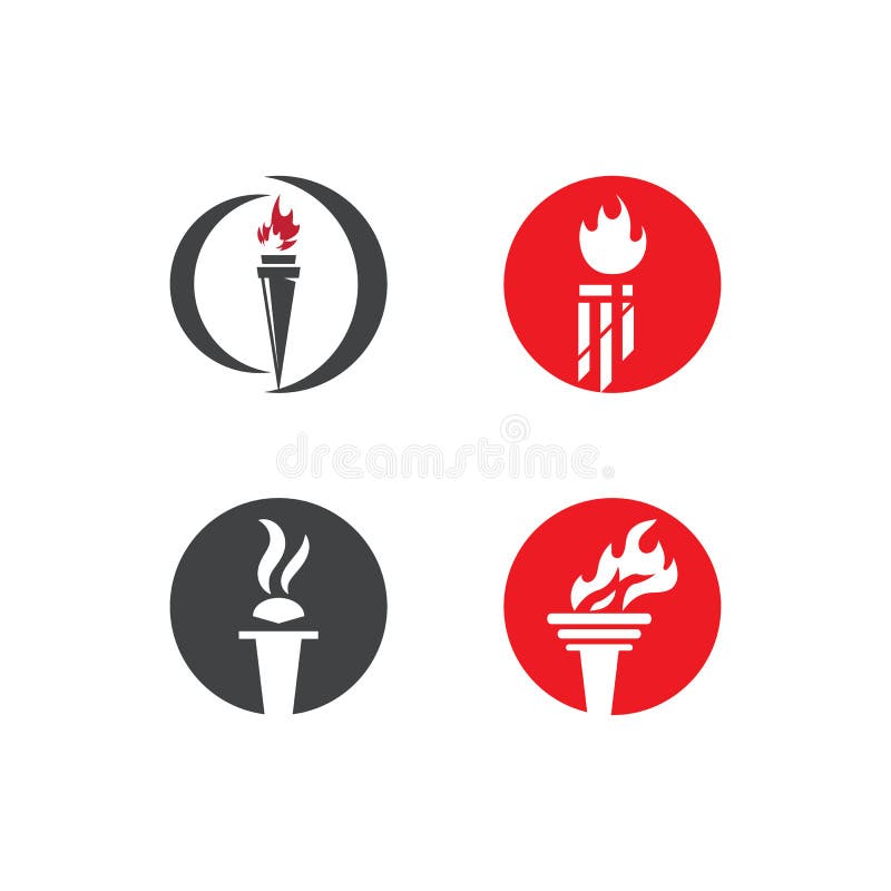 Torch Logo Icon with Concept Vector Illustration Template Stock Vector ...