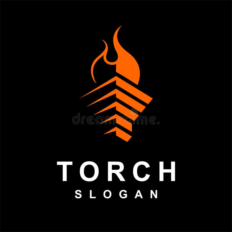 Torch Logo with Simple Concept Stock Vector - Illustration of flaming ...
