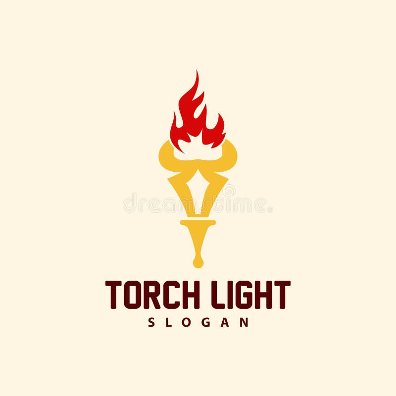 Torch Logo, Olympic Flame Vector, Simple Minimalist Design Template ...