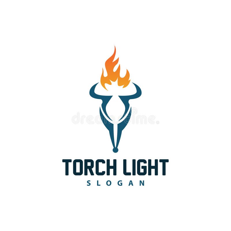 Torch Logo, Olympic Flame Vector, Simple Minimalist Design Template ...