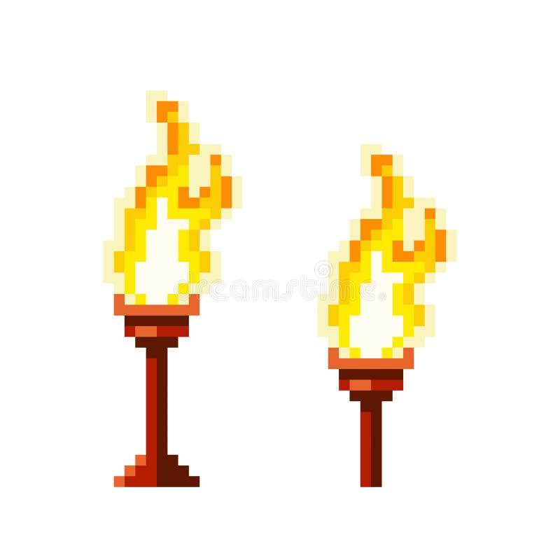 Torch Game Yellow Design with Flame Stock Illustration - Illustration ...