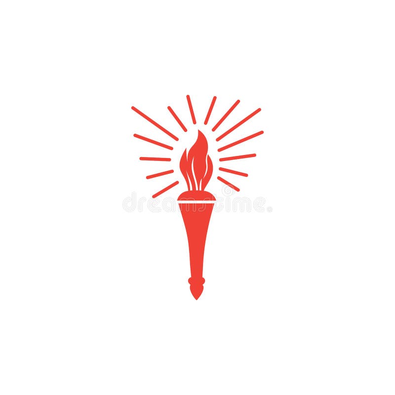 Torch Red Icon on White Background. Red Flat Style Vector Illustration ...
