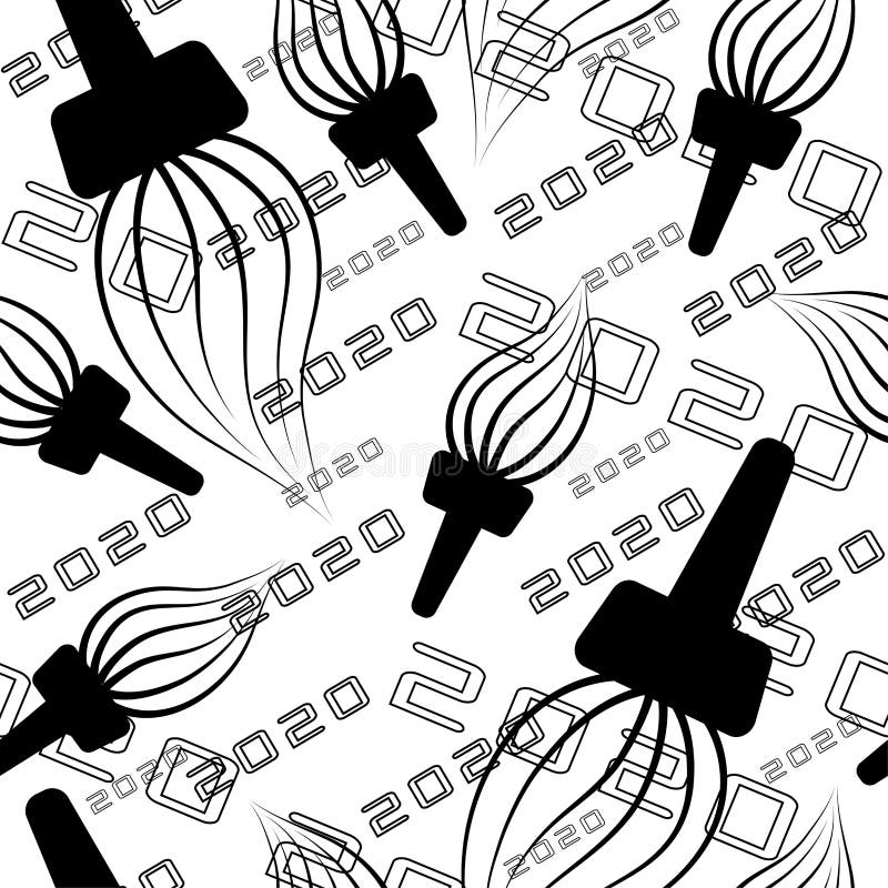 Abstract Illustration Seamless Pattern with Contour Image of a Fire ...