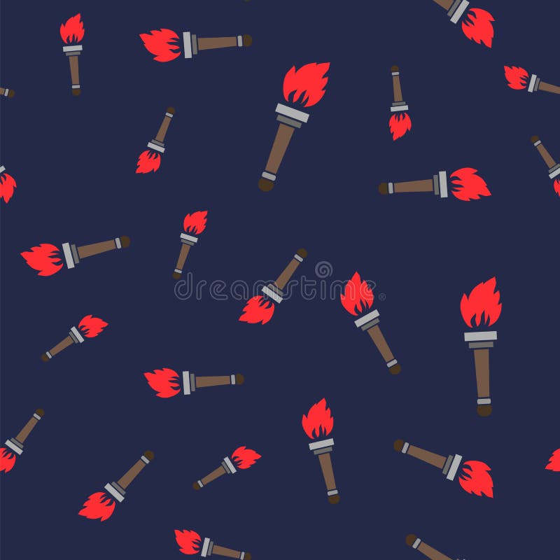 Torch Silhouette Seamless Pattern Stock Illustration - Illustration of ...