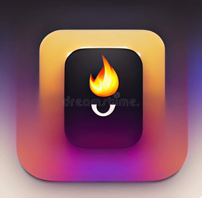 Torch Software App Icon. Generative AI. Stock Illustration ...